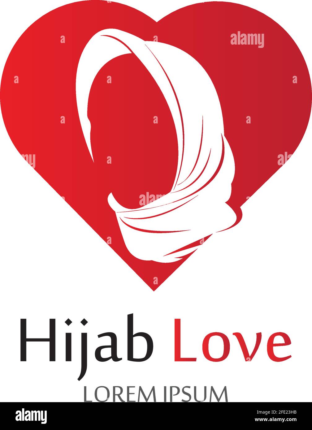 Hijab Love logo vector icon design template-vector Stock Vector Image ...