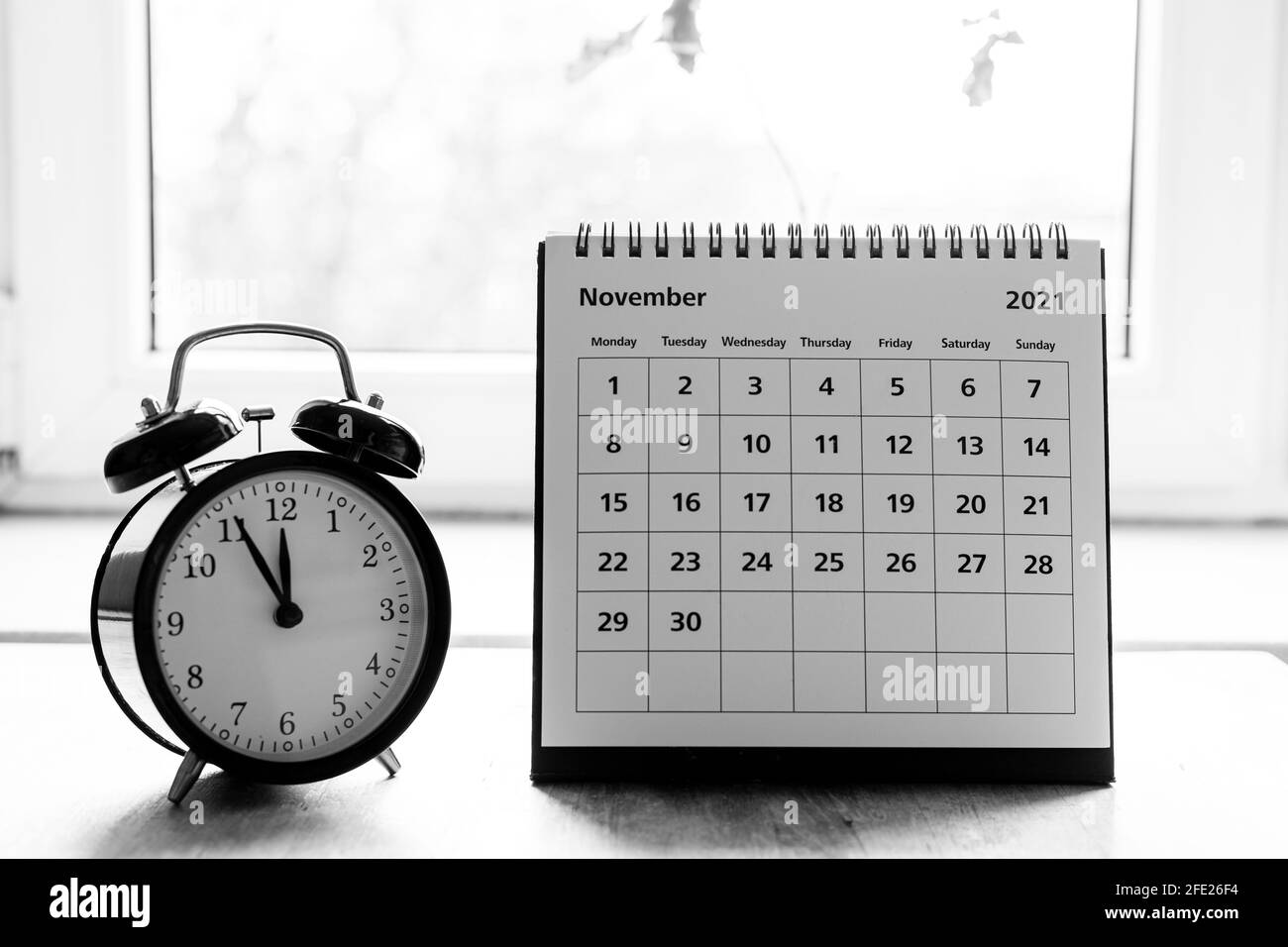 November 2021 calendar Black and White Stock Photos & Images - Alamy