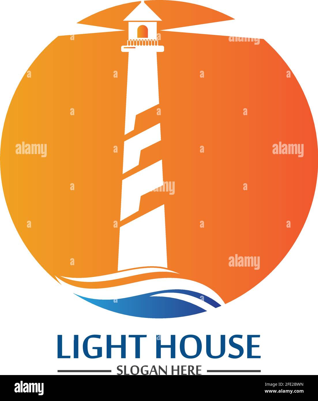 Lighthouse nautical label blue Cut Out Stock Images & Pictures - Alamy