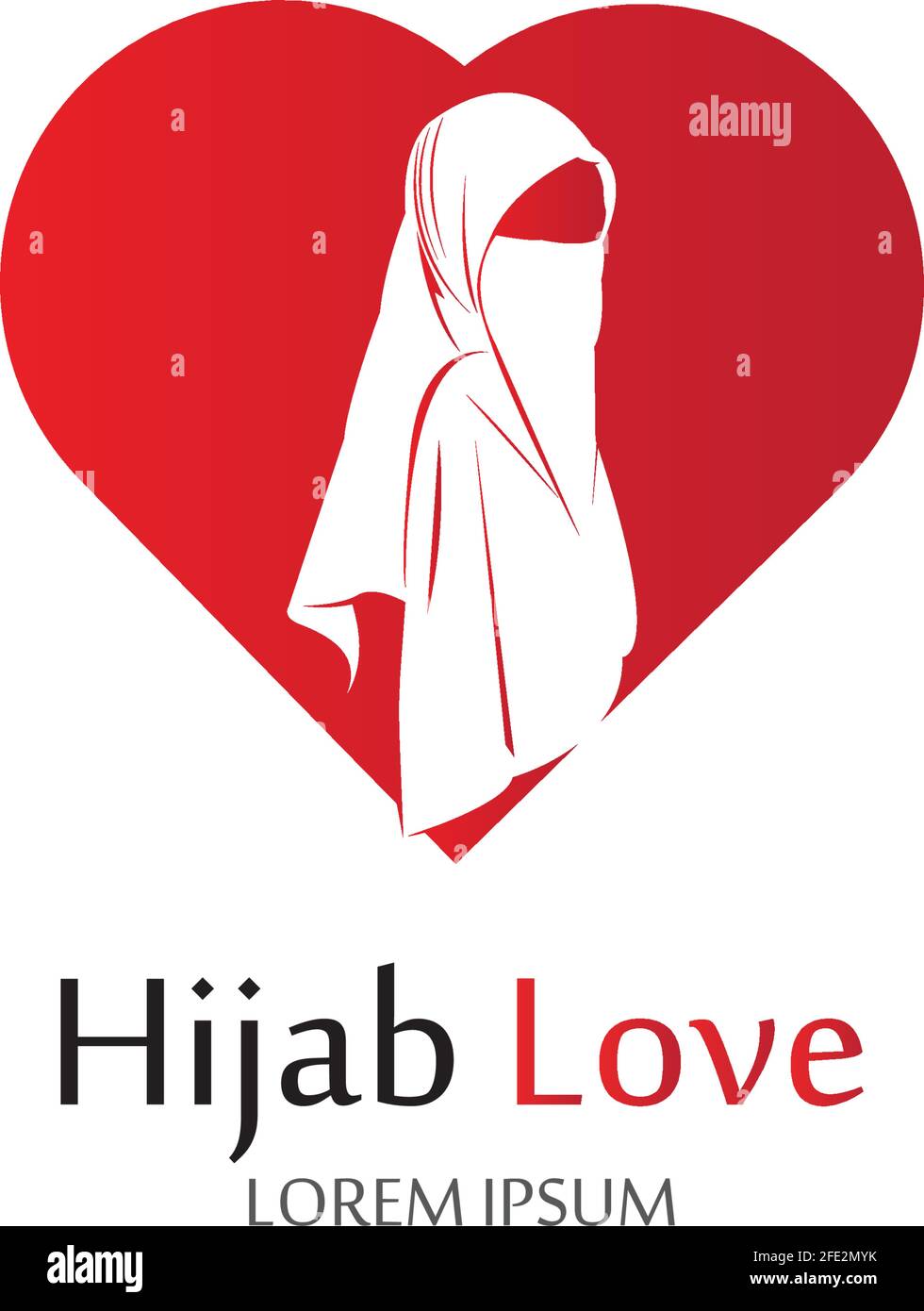 Hijab Love logo vector icon design template-vector Stock Vector Image ...