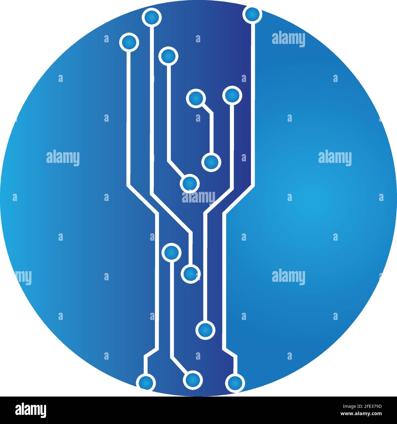 circuit in the circle icon.technology logo design template symbol icon vector-vector Stock ...