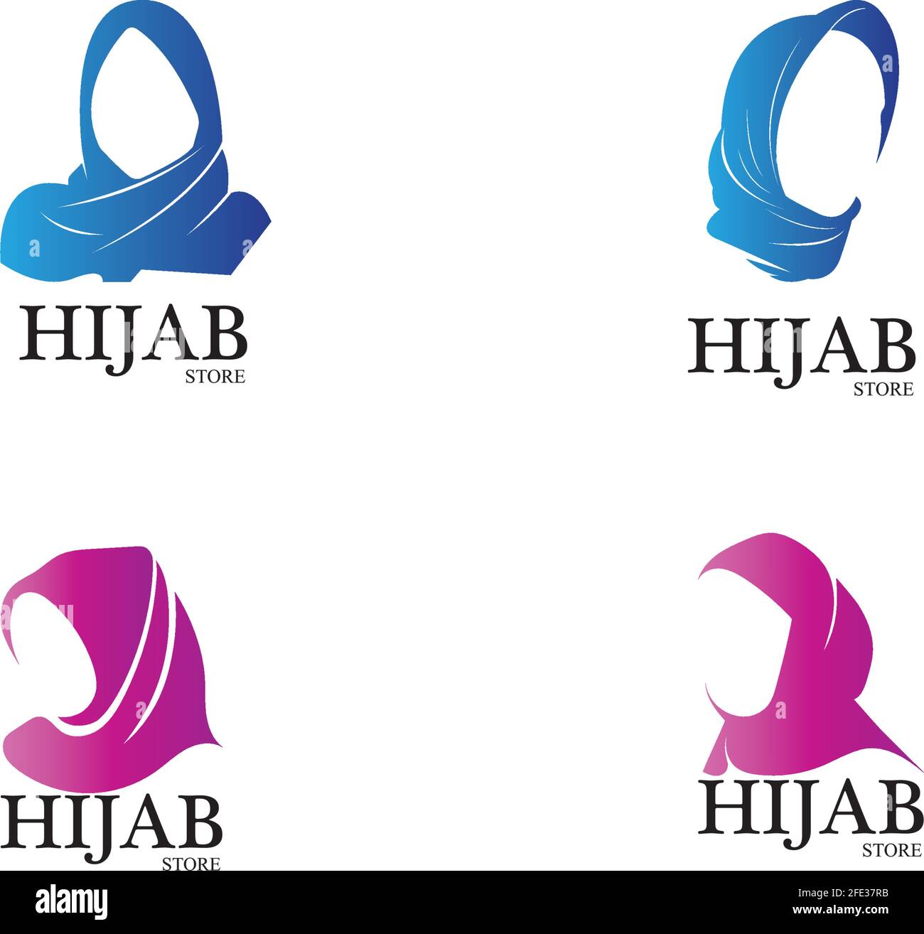 muslimah hijab logo template vector illustration design-vector Stock ...