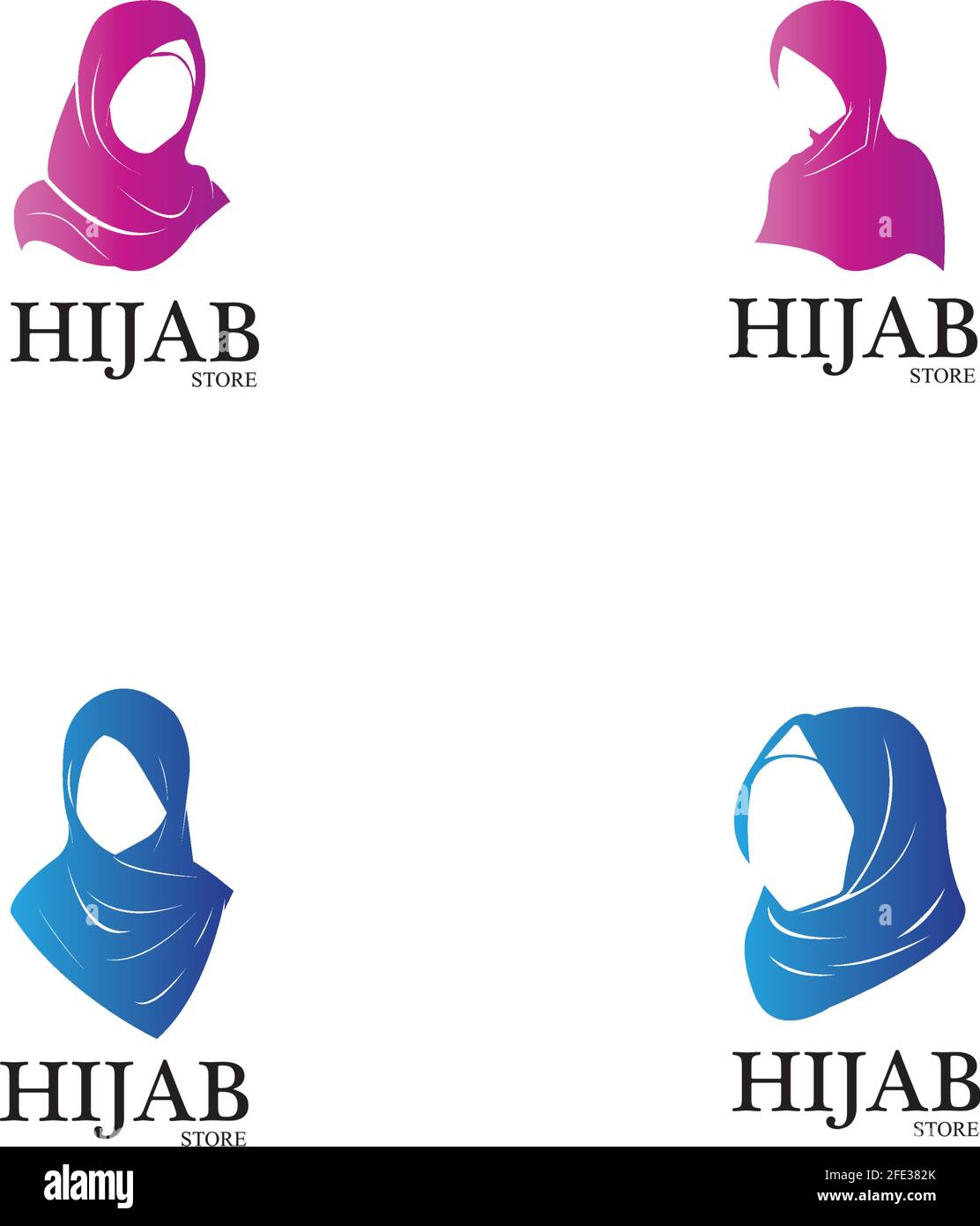 muslimah hijab logo template vector illustration design-vector Stock ...