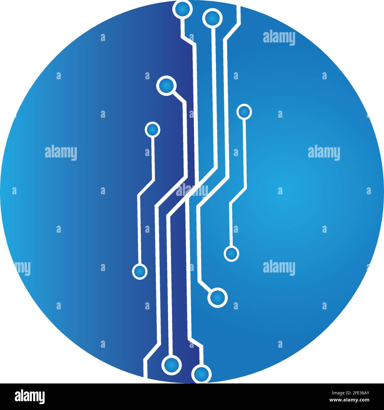 circuit in the circle icon.technology logo design template symbol icon ...