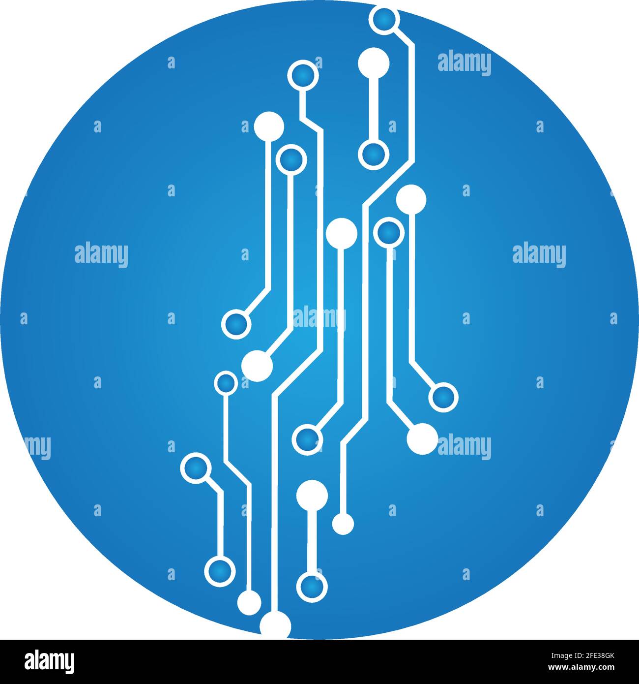 circuit in the circle icon.technology logo design template symbol icon vector-vector Stock ...