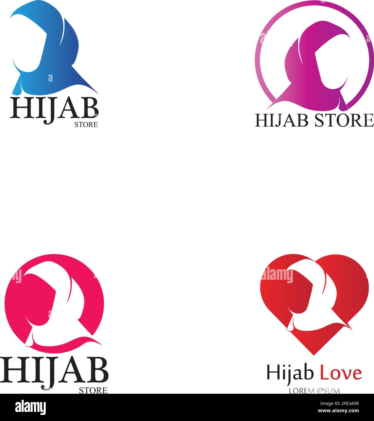muslimah hijab logo template vector illustration design-vector Stock ...