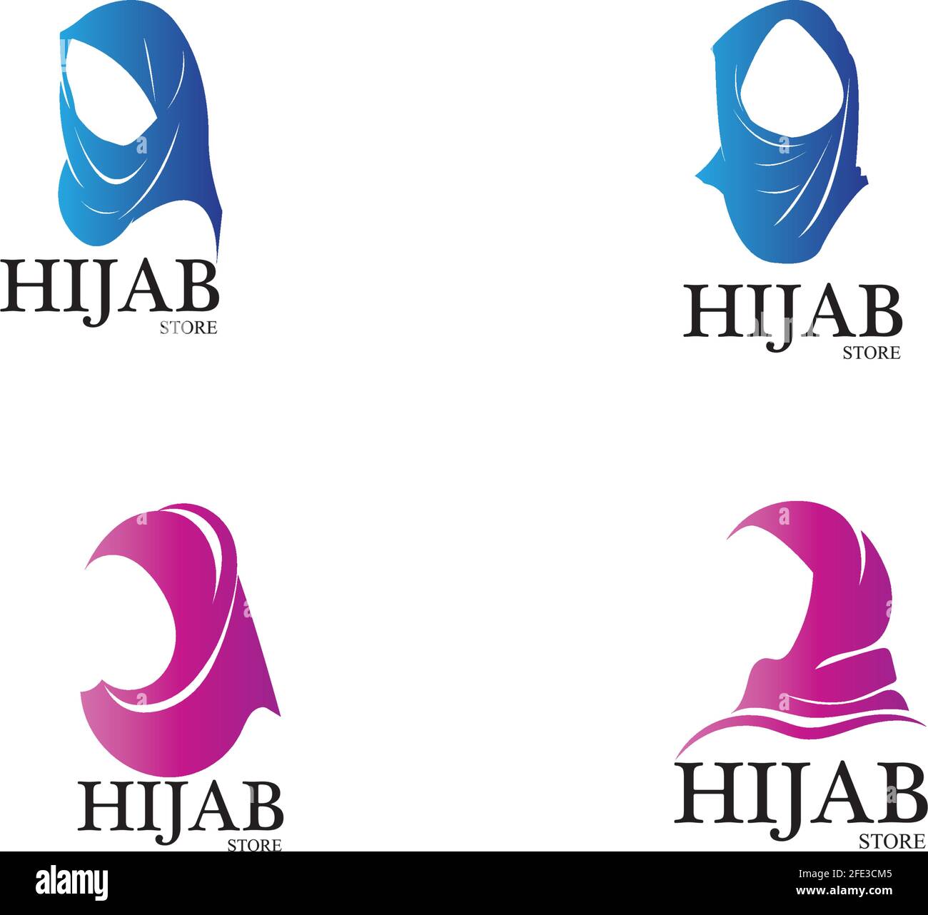 muslimah hijab logo template vector illustration design-vector Stock ...