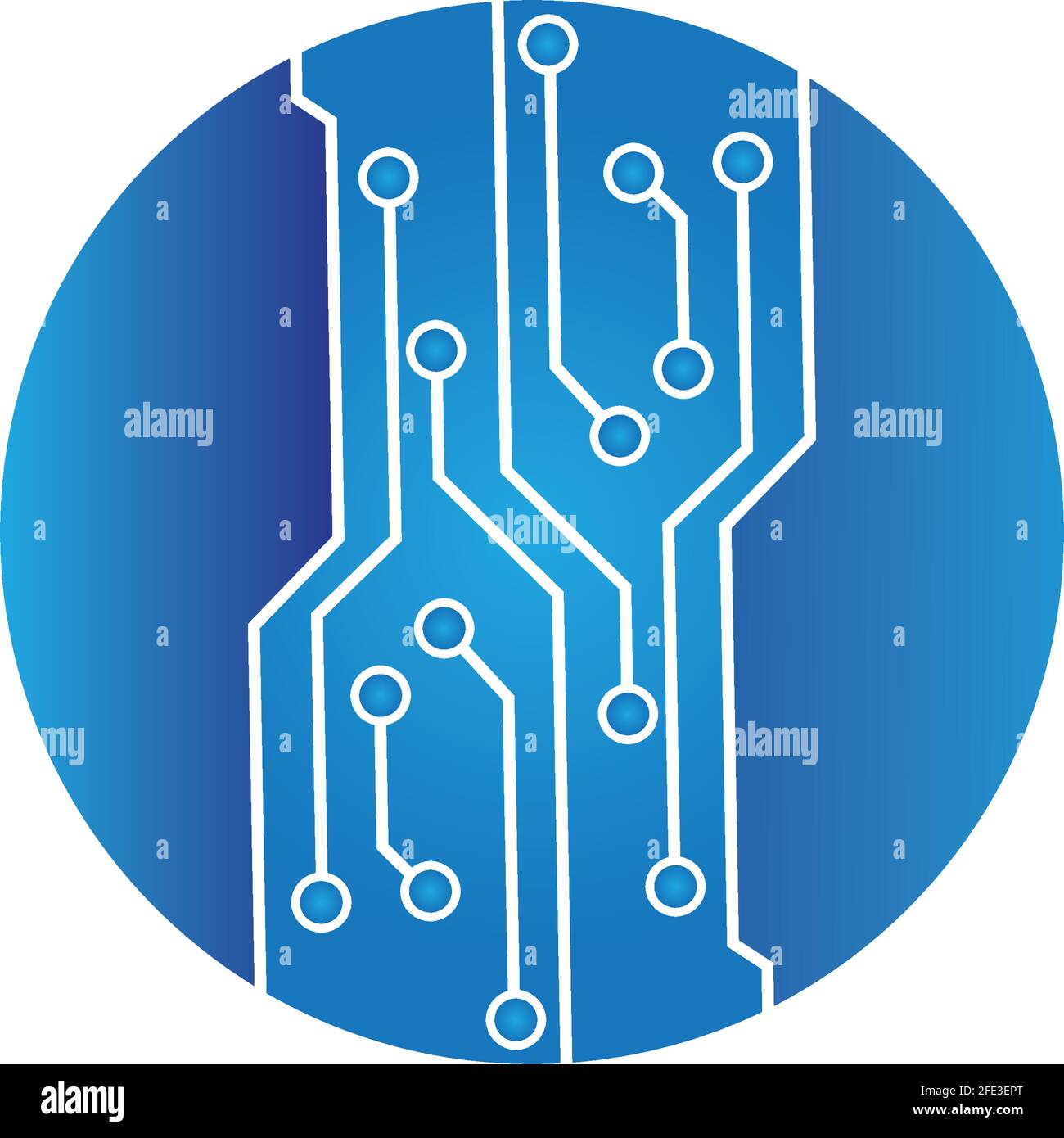 circuit in the circle icon.technology logo design template symbol icon vector-vector Stock ...