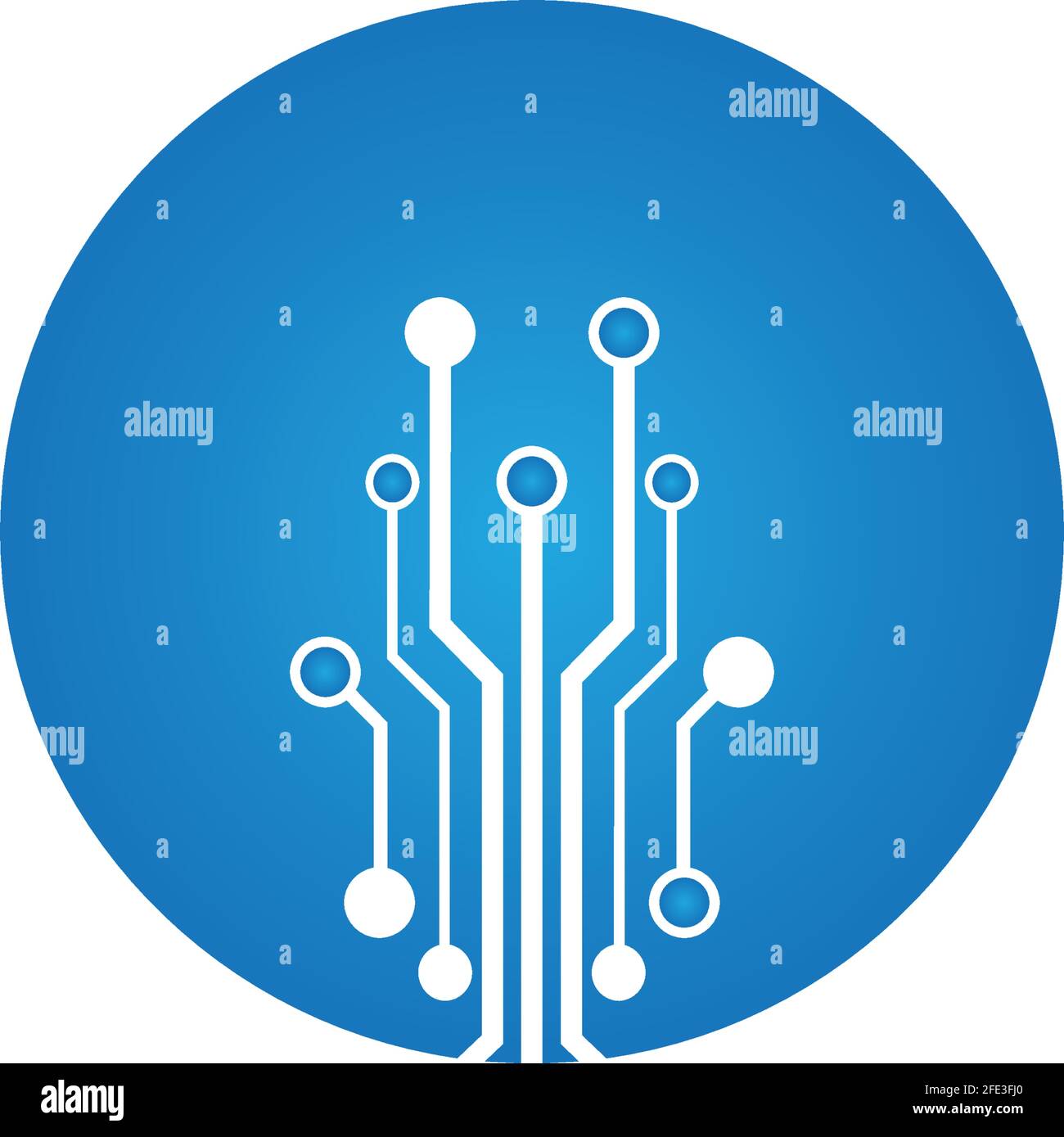 circuit in the circle icon.technology logo design template symbol icon ...