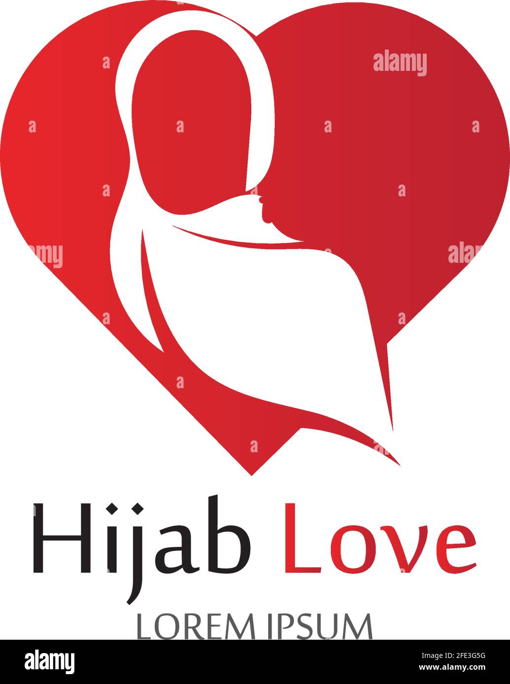Hijab Love logo vector icon design template-vector Stock Vector Image ...