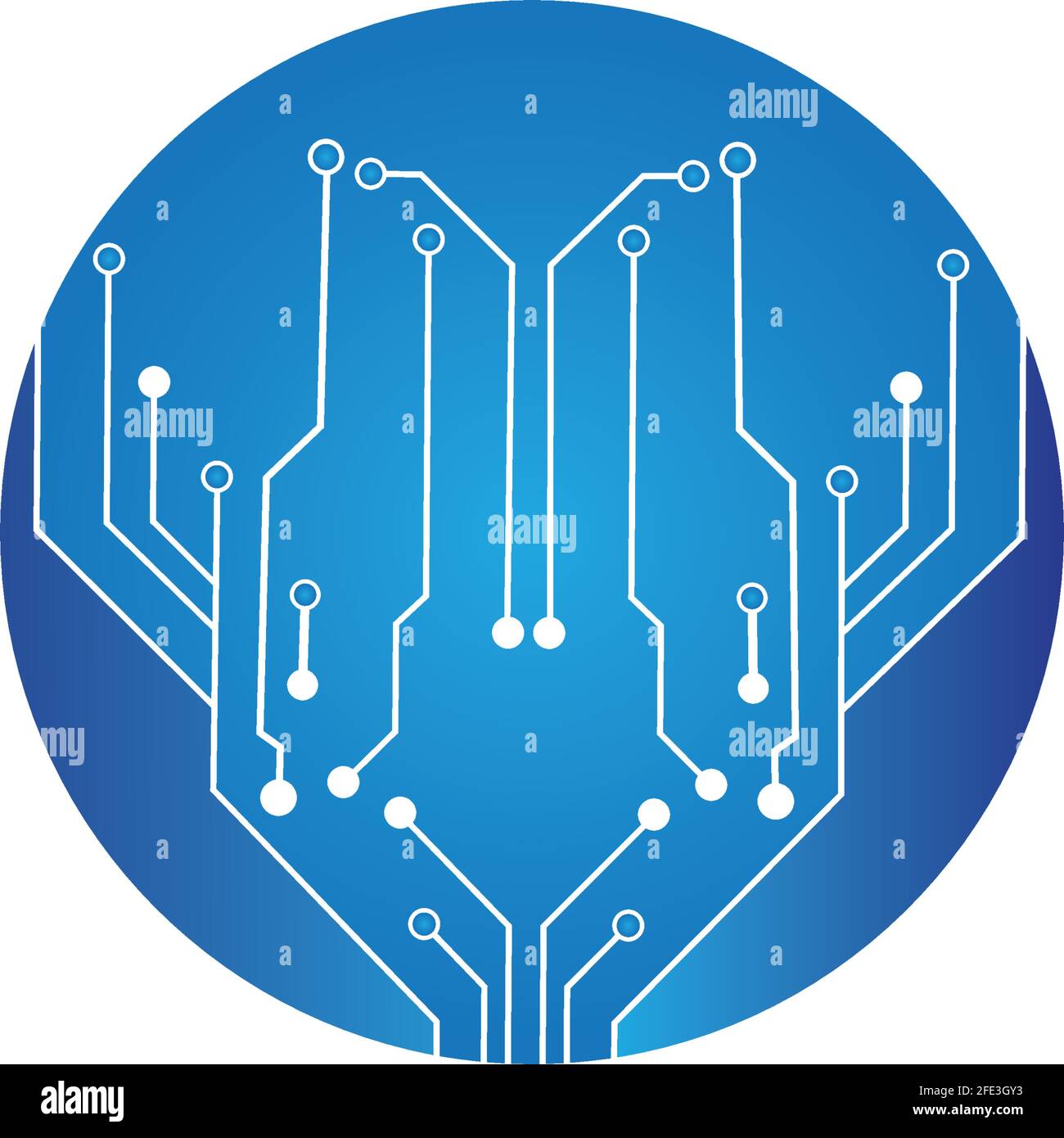 circuit in the circle icon.technology logo design template symbol icon vector-vector Stock ...