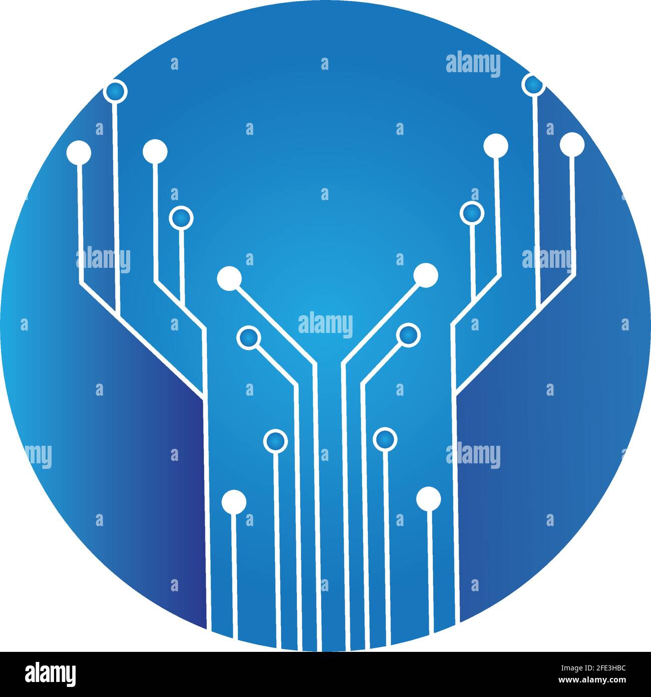 circuit in the circle icon.technology logo design template symbol icon vector-vector Stock ...