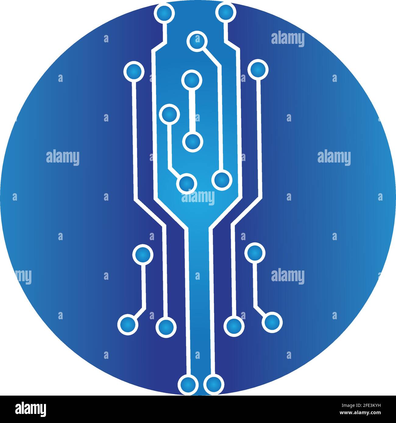 circuit in the circle icon.technology logo design template symbol icon ...