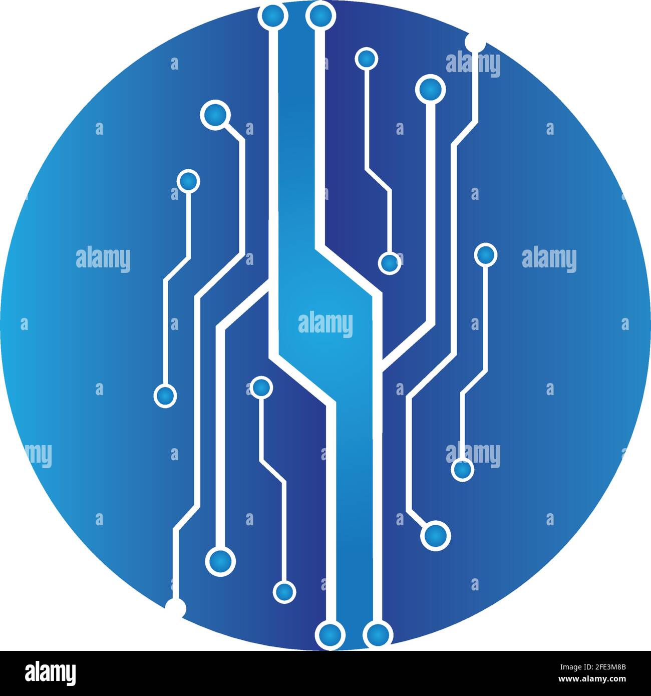 circuit in the circle icon.technology logo design template symbol icon vector-vector Stock ...