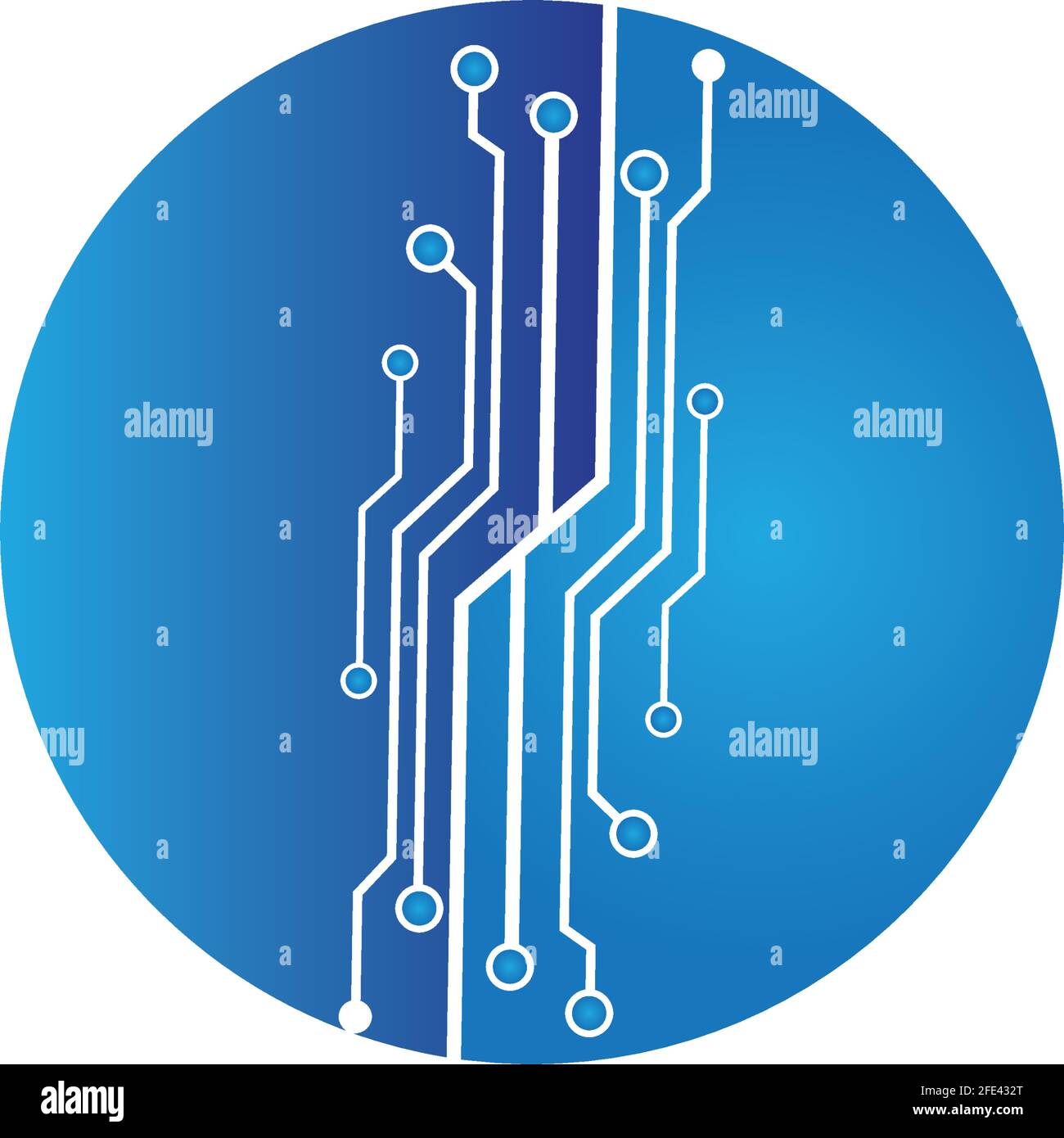 circuit in the circle icon.technology logo design template symbol icon vector-vector Stock ...