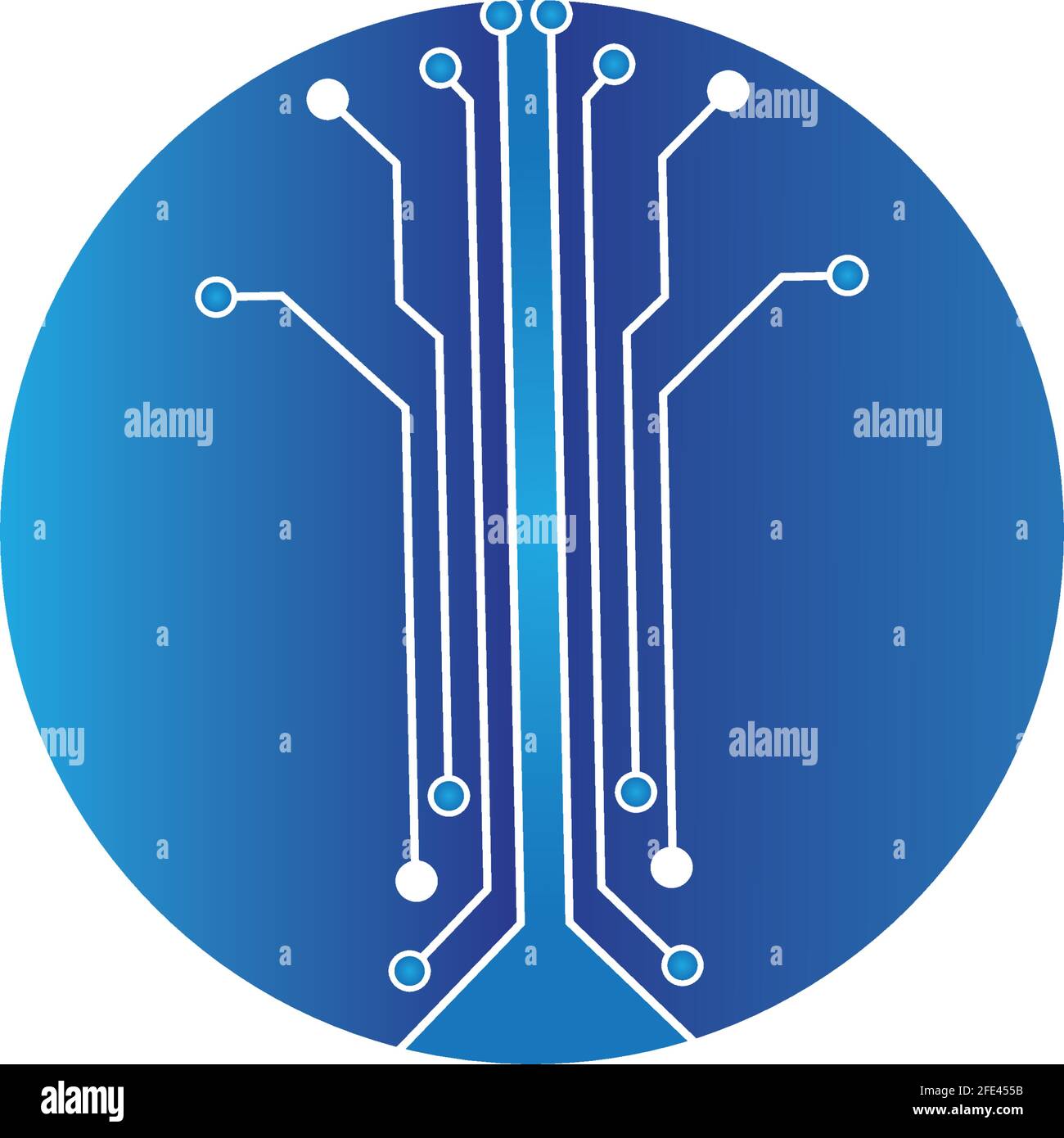circuit in the circle icon.technology logo design template symbol icon vector-vector Stock ...