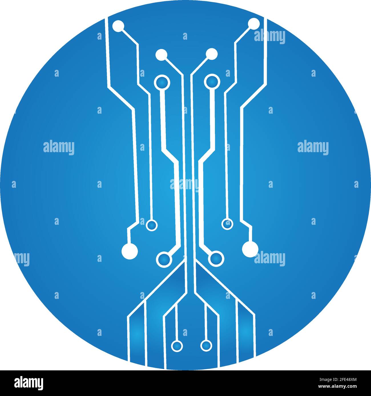 circuit in the circle icon.technology logo design template symbol icon vector-vector Stock ...