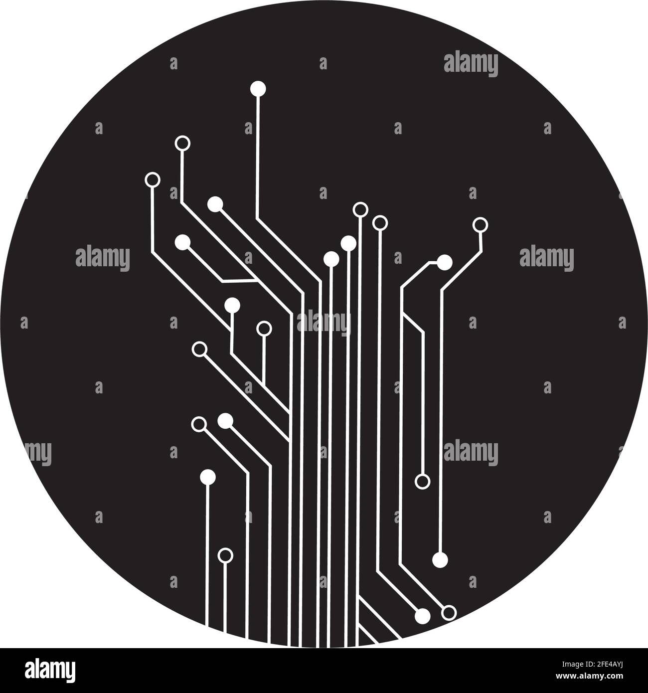 circuit in the circle icon.technology logo design template symbol icon vector-vector Stock ...