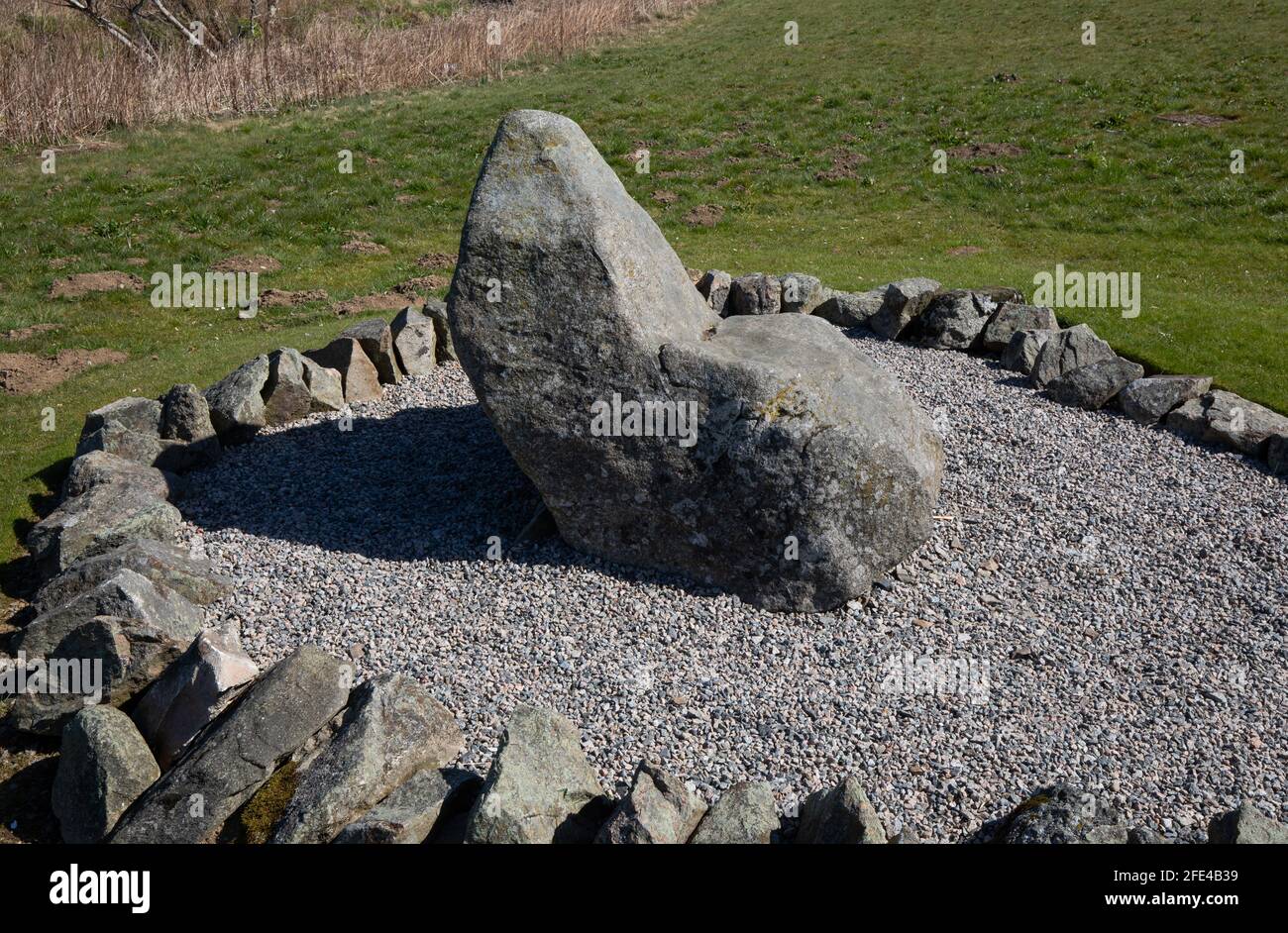 The chair shaped Barra Stone in Oldmeldrum, Aberdeenshire, Scotland ...