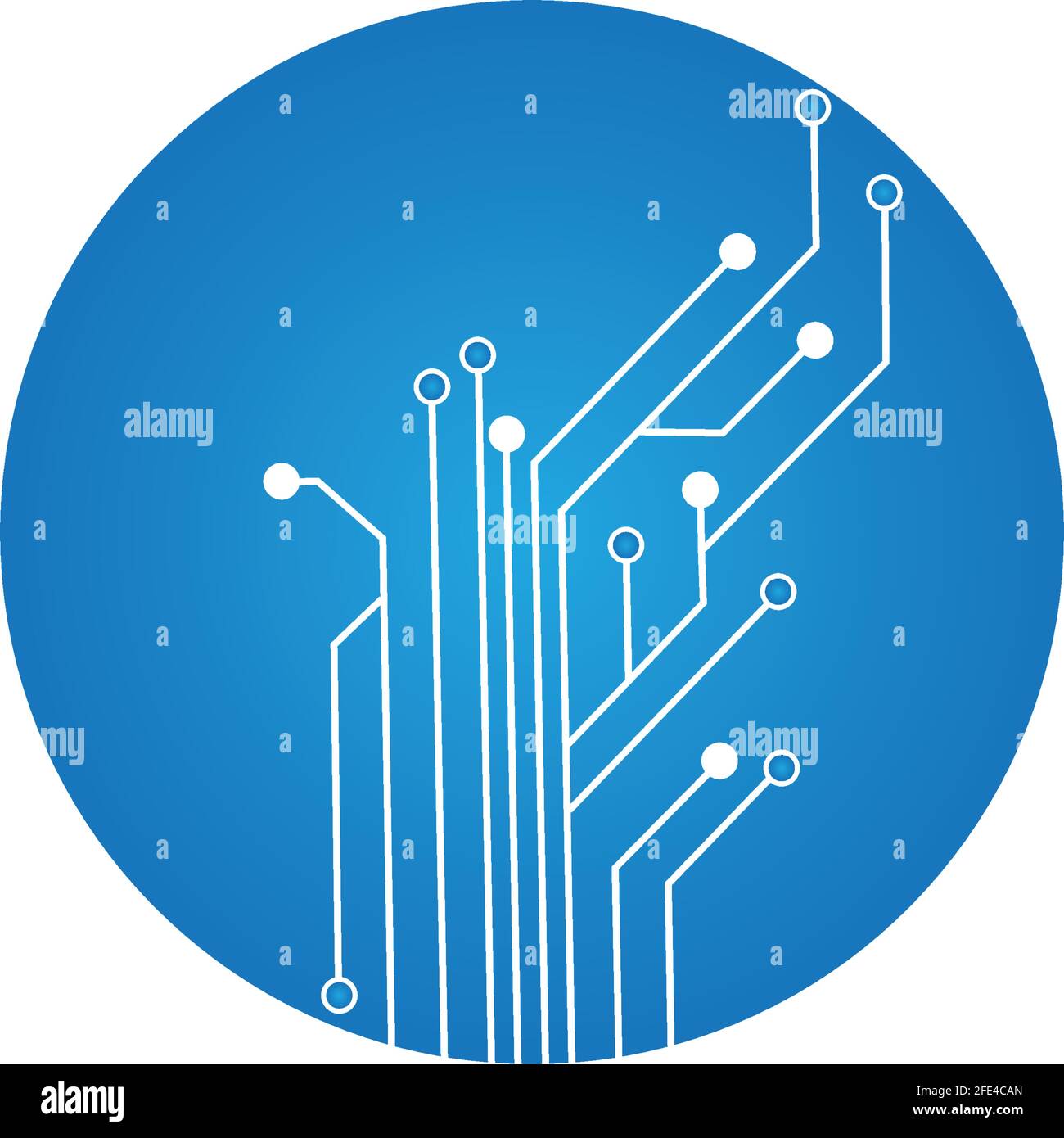 circuit in the circle icon.technology logo design template symbol icon vector-vector Stock ...