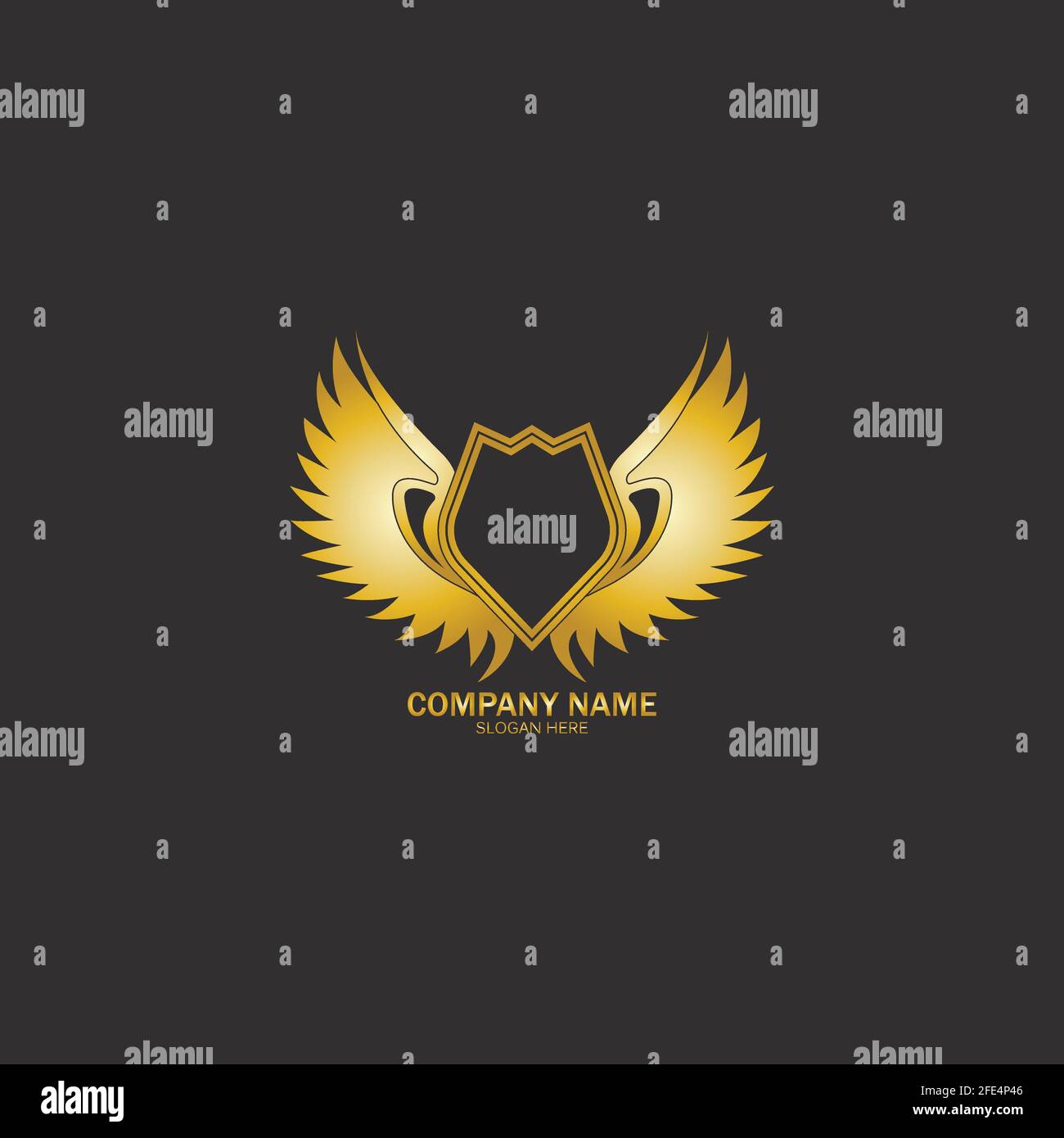 winged shield gold logo design symbol vector illustration-vector Stock ...