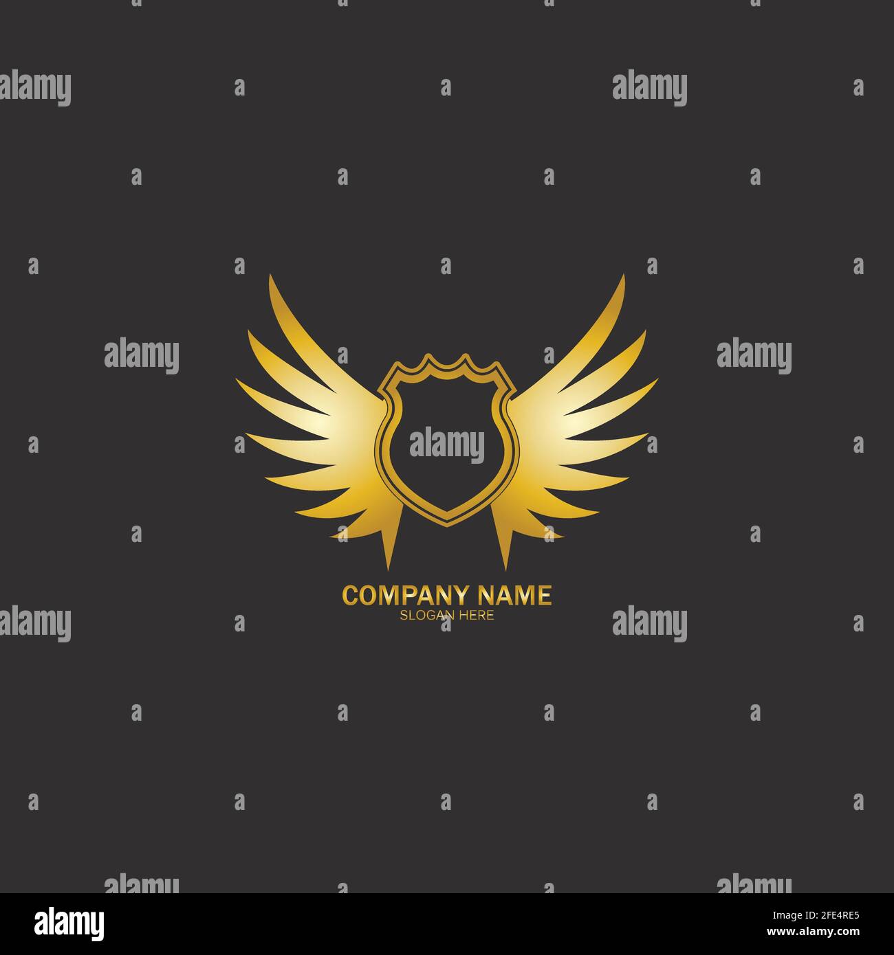 winged shield gold logo design symbol vector illustration-vector Stock ...