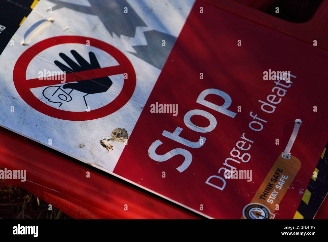 Forestry work warning signs Stock Photo - Alamy