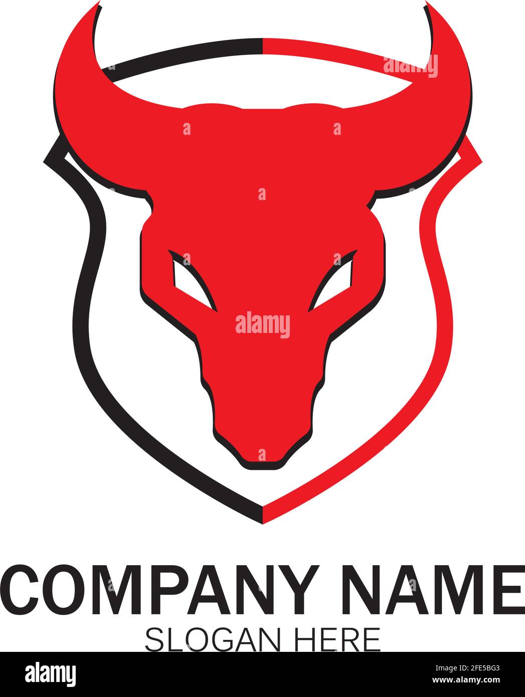 creative angry shield bull head logo design symbol vector illustration ...