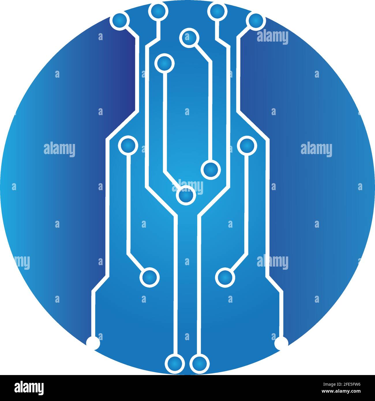 circuit in the circle icon.technology logo design template symbol icon vector-vector Stock ...
