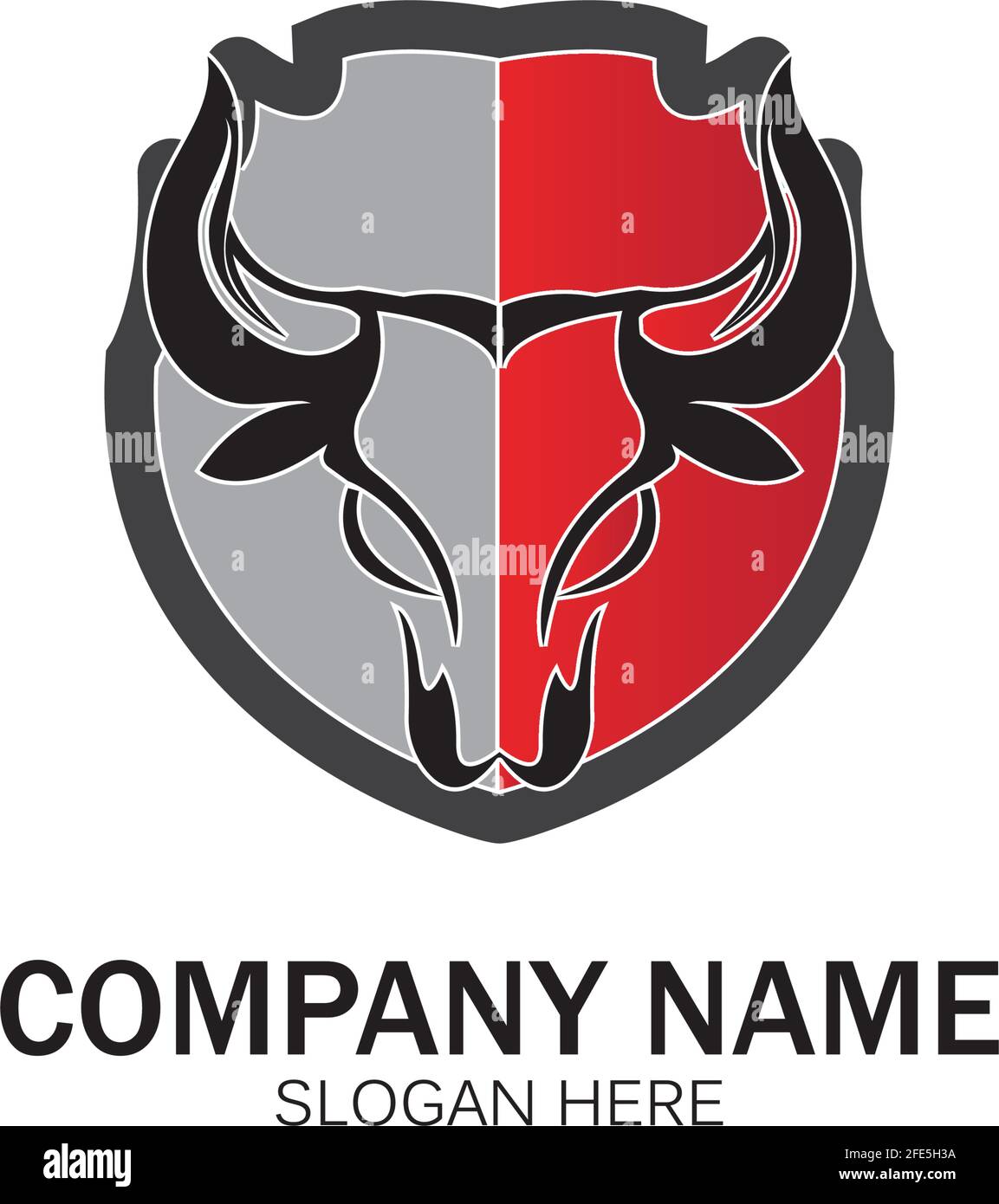 creative angry shield bull head logo design symbol vector illustration ...
