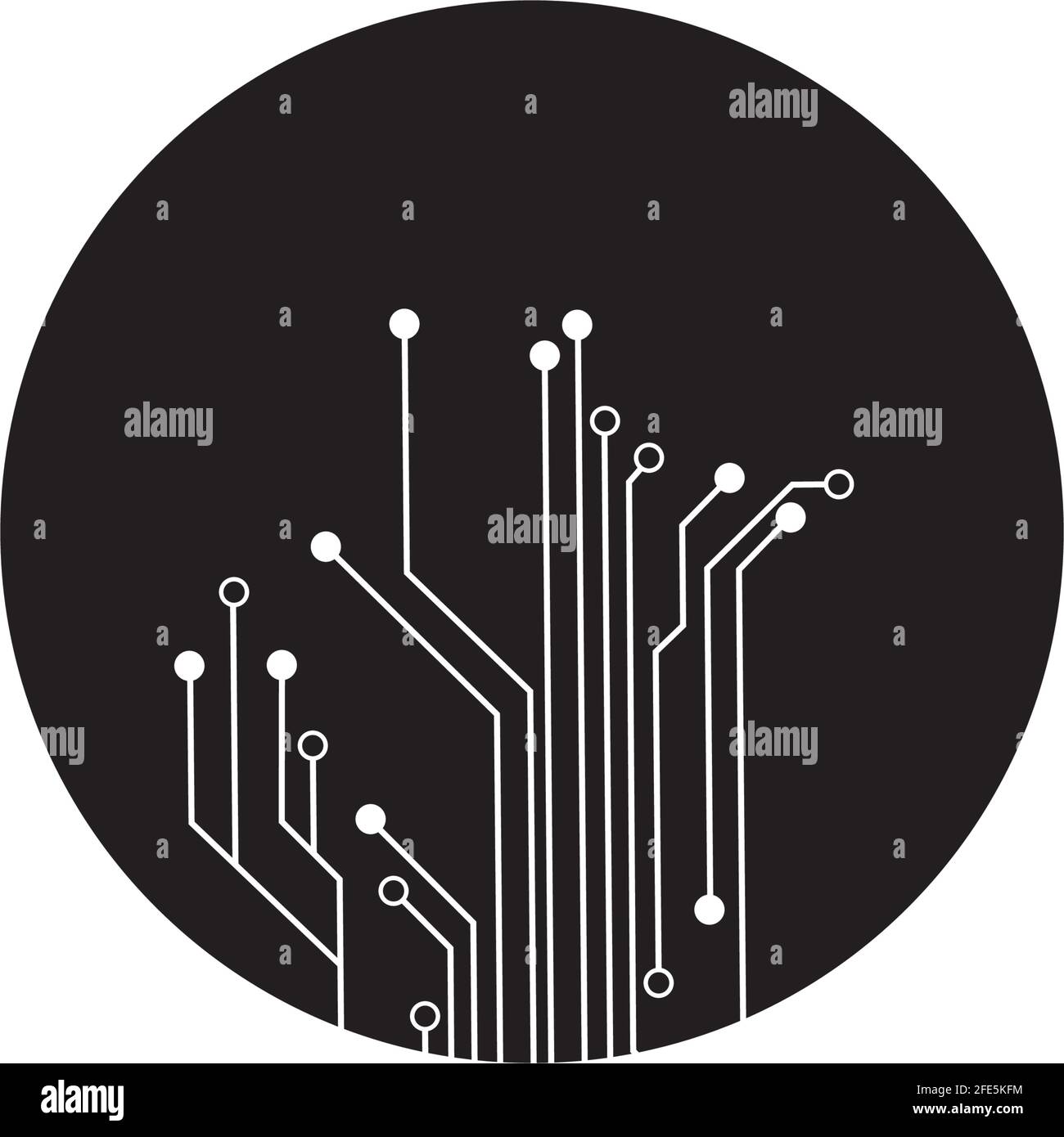circuit in the circle icon.technology logo design template symbol icon ...