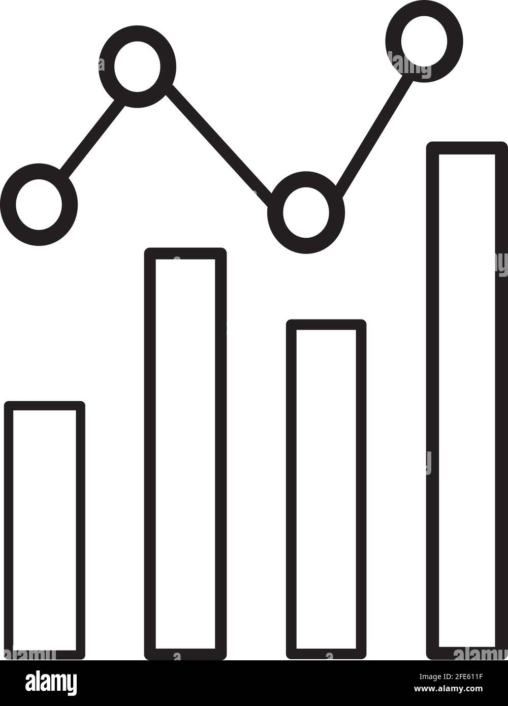 icon vector bar graph flat design for app ads web isolated white ...