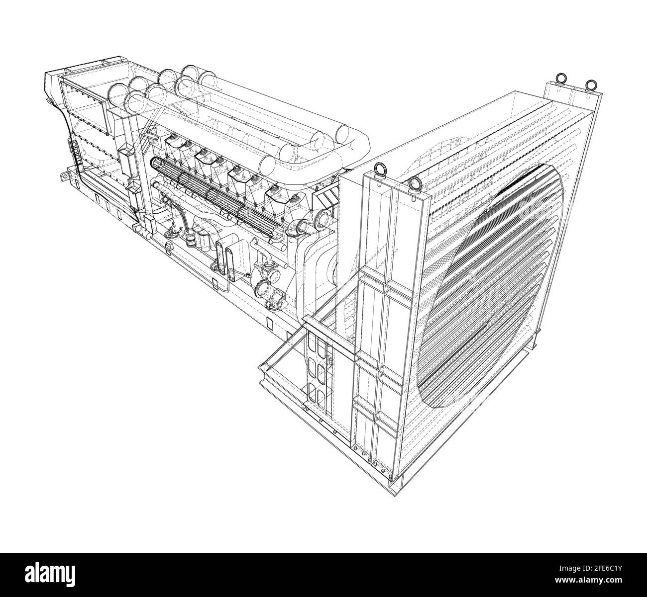 Large industrial diesel generator. Vector Stock Vector Image & Art - Alamy