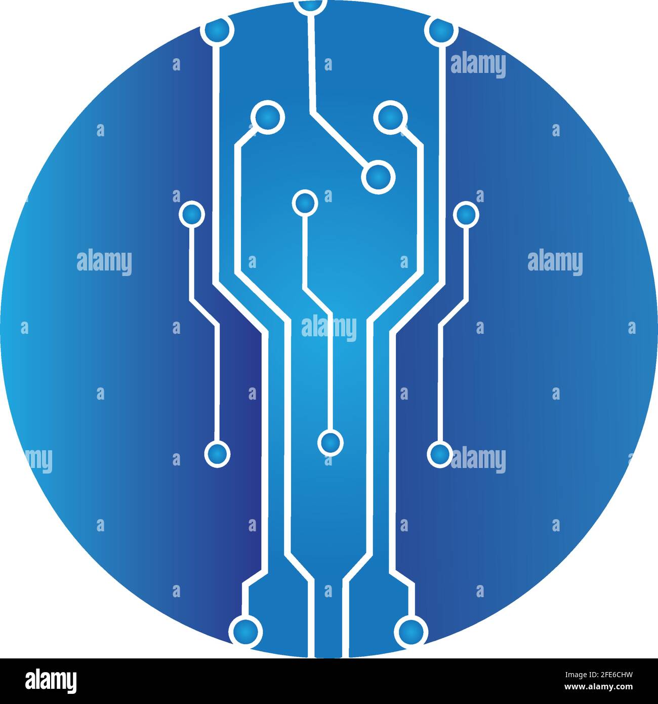 circuit in the circle icon.technology logo design template symbol icon vector-vector Stock ...