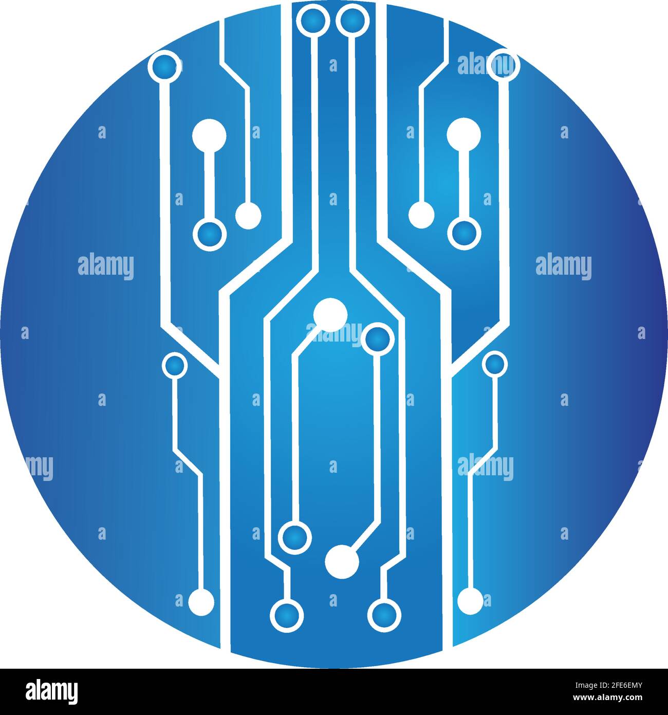 circuit in the circle icon.technology logo design template symbol icon vector-vector Stock ...