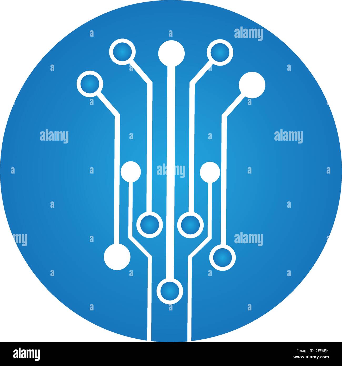 circuit in the circle icon.technology logo design template symbol icon vector-vector Stock ...