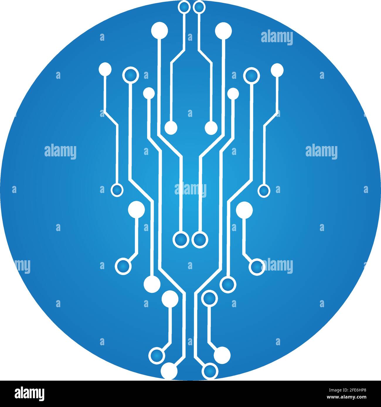 circuit in the circle icon.technology logo design template symbol icon vector-vector Stock ...