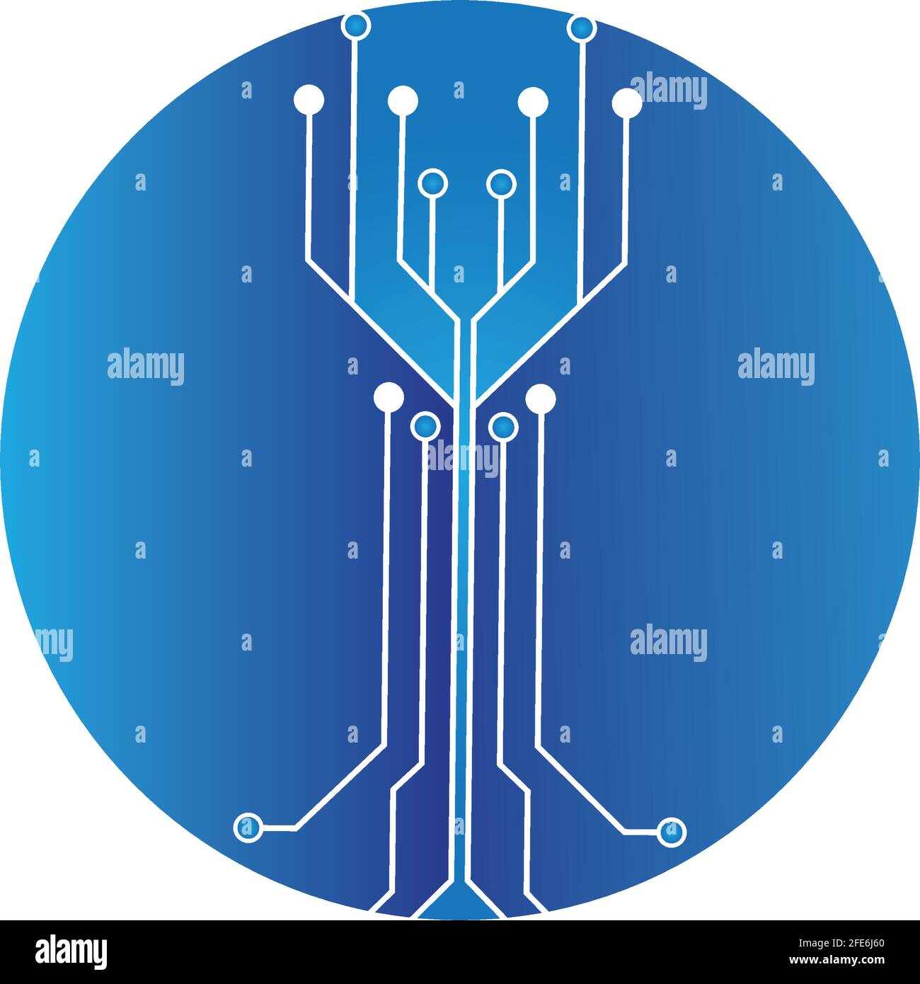 circuit in the circle icon.technology logo design template symbol icon vector-vector Stock ...