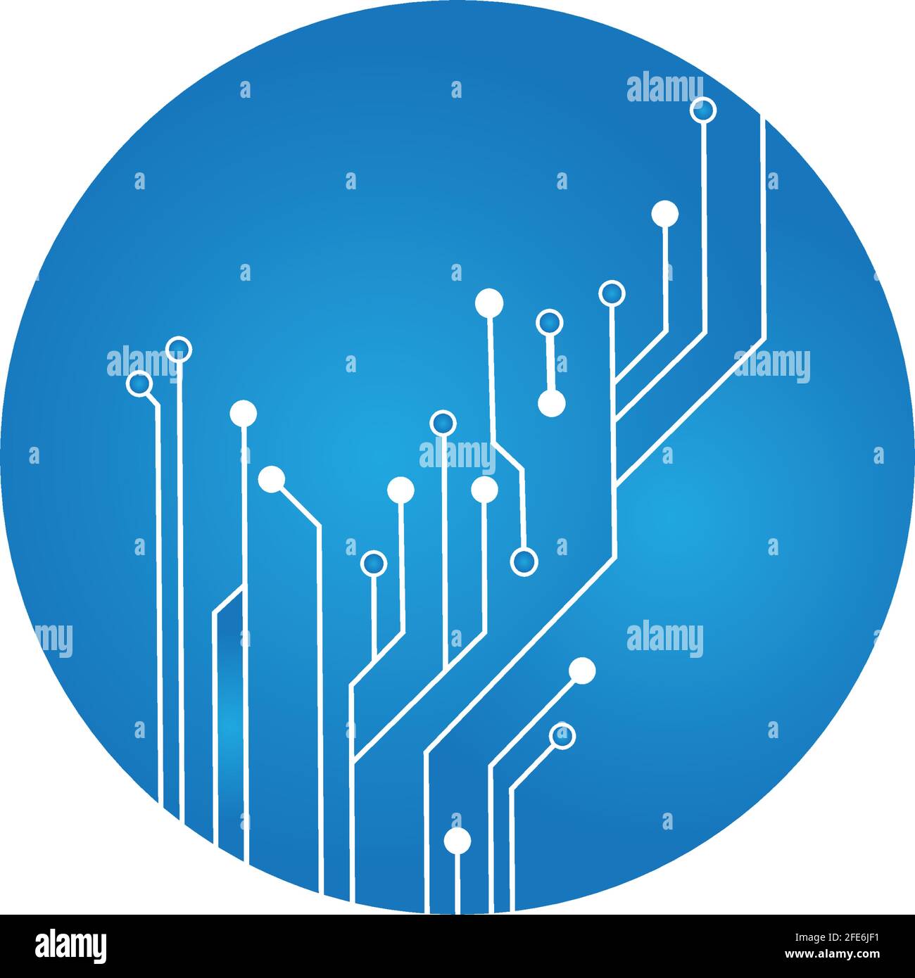 circuit in the circle icon.technology logo design template symbol icon ...