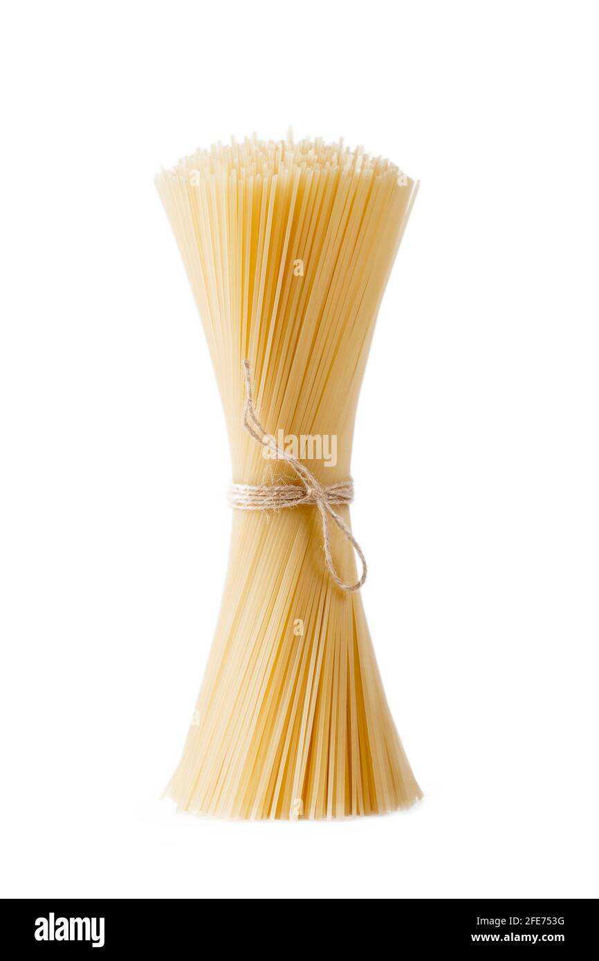 Type of Italian pasta: spaghetti. Spaghetti on a white plate Stock ...