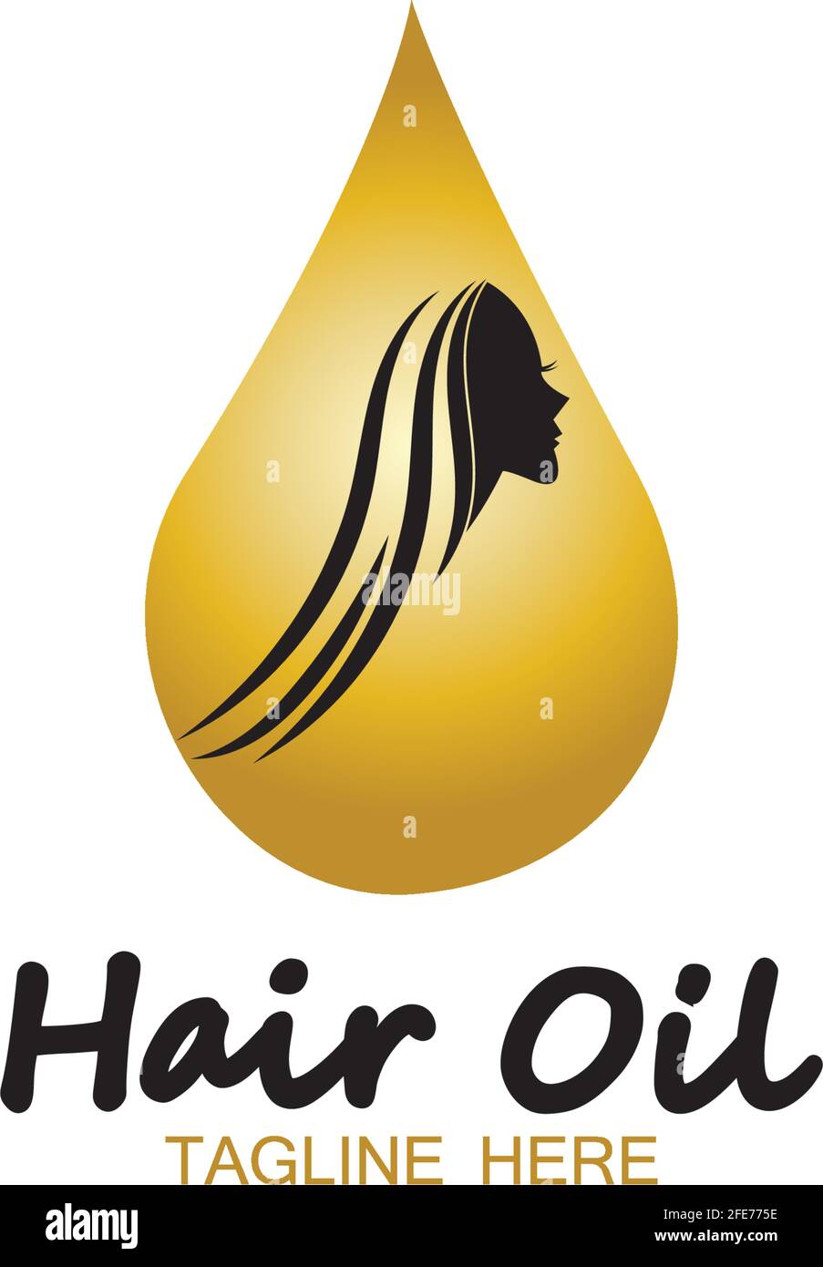 hair oil essential logo with drop oil and hair logo symbol-vector Stock ...