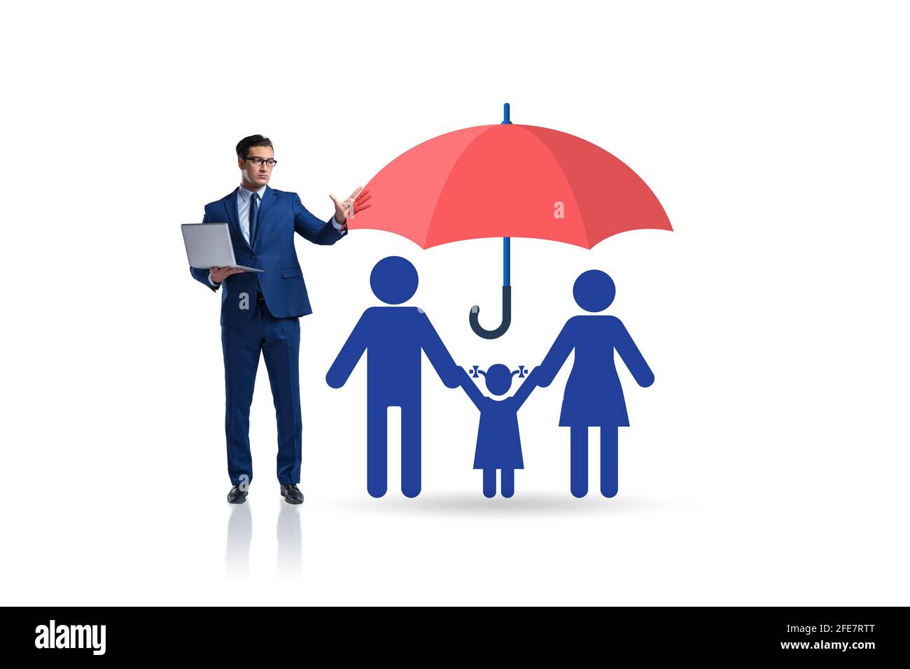 Life insurance concept with family under the umbrella Stock Photo - Alamy