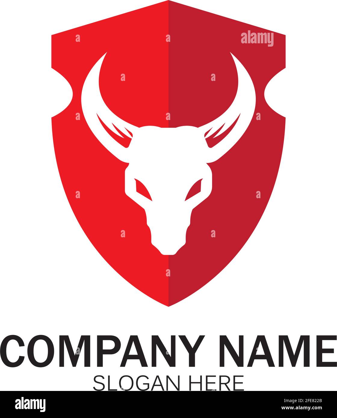 creative angry shield bull head logo design symbol vector illustration ...