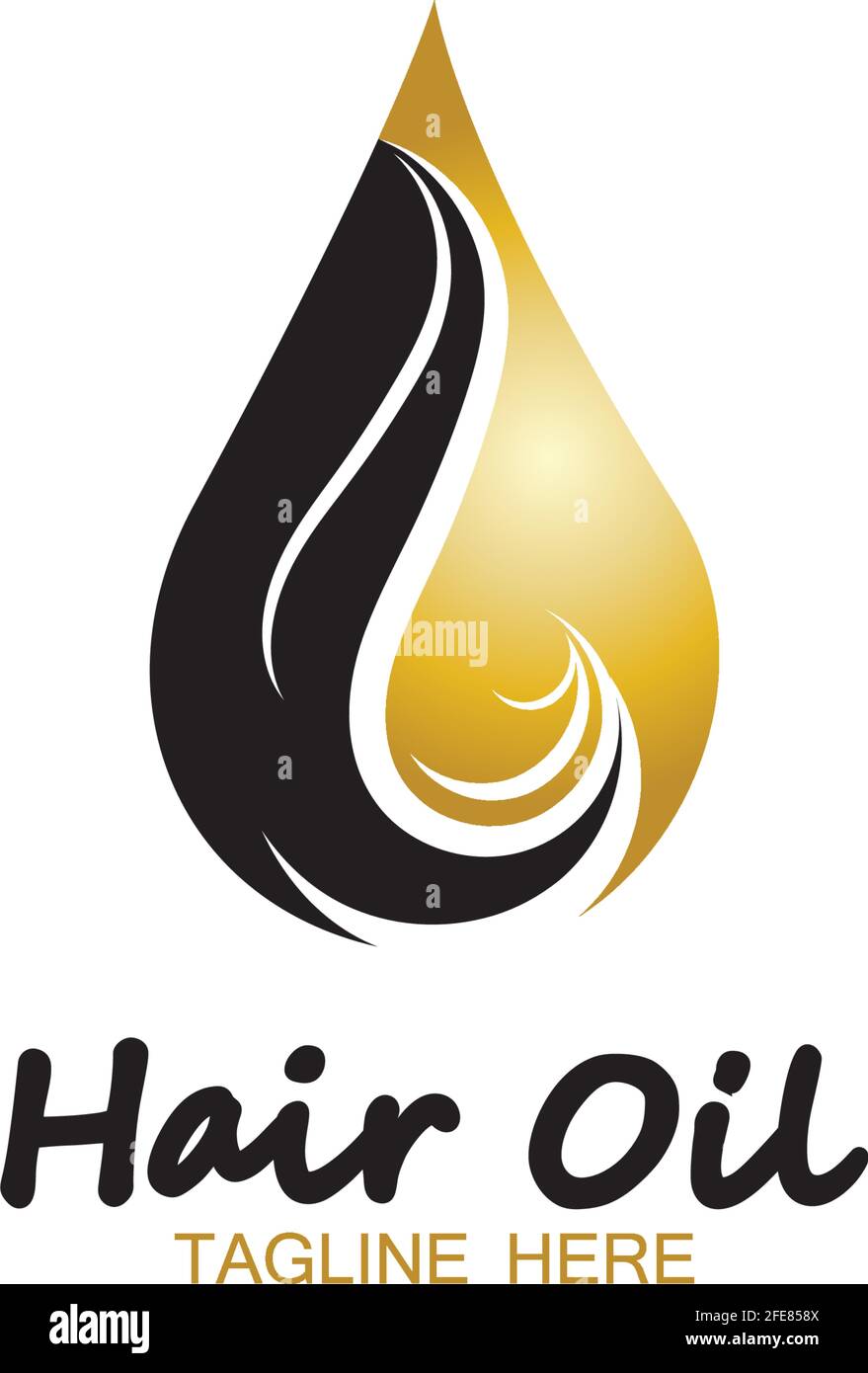 hair oil essential logo with drop oil and hair logo symbol-vector Stock ...