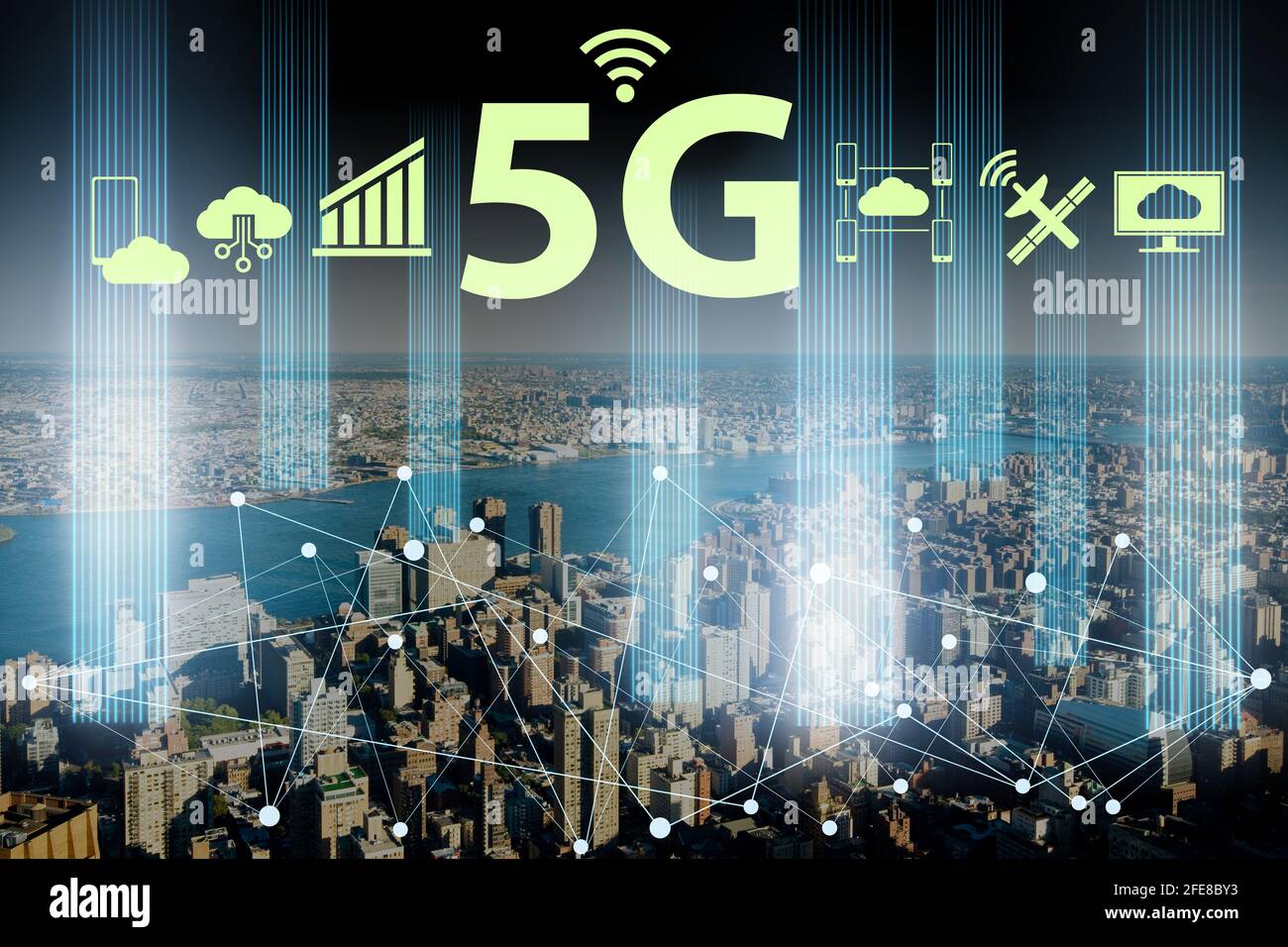 Concept of 5g networks in the large cities Stock Photo - Alamy