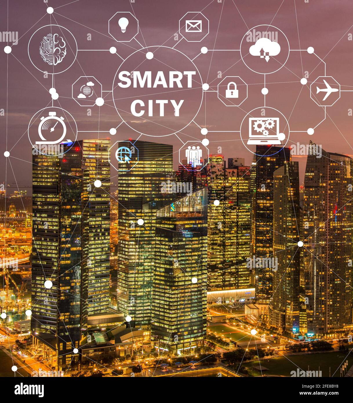 The concept of smart city and internet of things Stock Photo - Alamy