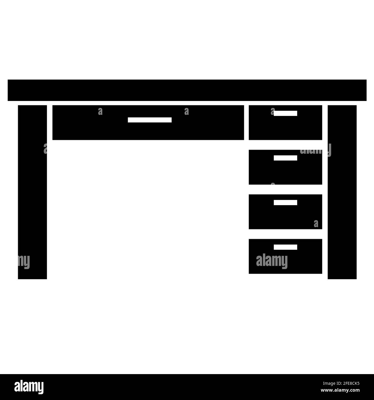 desk icon on white background. office desk sign. desk table desktop ...