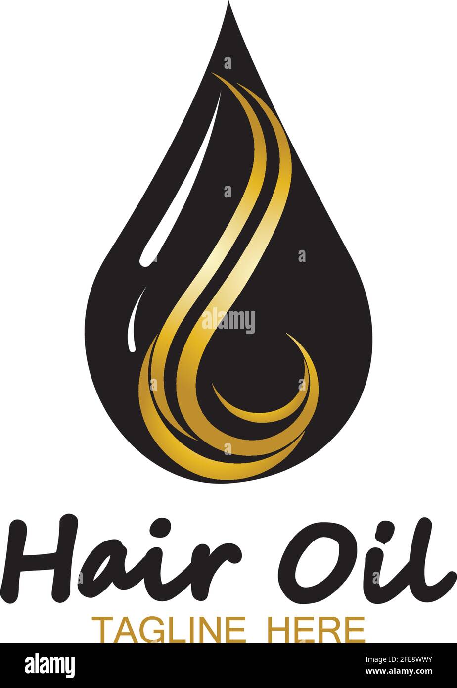 hair oil essential logo with drop oil and hair logo symbol-vector Stock ...