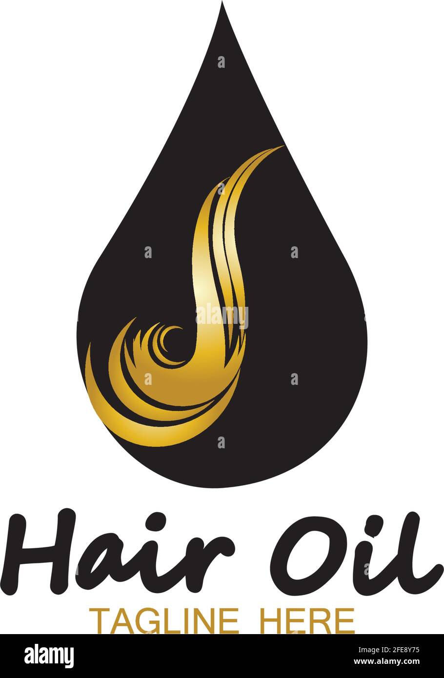 hair oil essential logo with drop oil and hair logo symbol-vector Stock ...