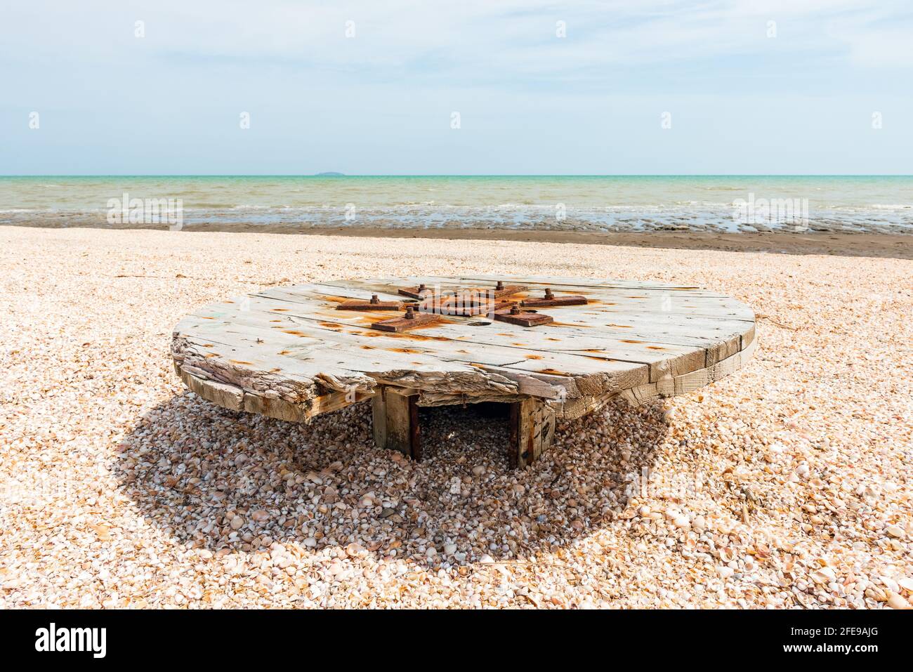 Amazing table by the sea beach Stock Photo - Alamy